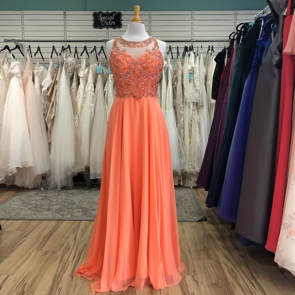 Studio 17 | Dresses | Neon Orange Prom Dress | Poshmark